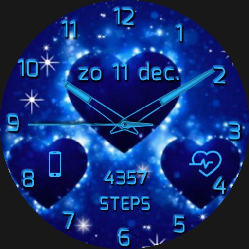 brit blue heart • WatchMaker: the world's largest watch face platform