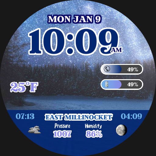 blue winter night • WatchMaker: the world's largest watch face platform