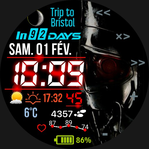 Terminator half face • WatchMaker: the world's largest watch face platform