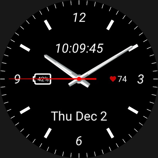 Simple Black • WatchMaker: the world's largest watch face platform