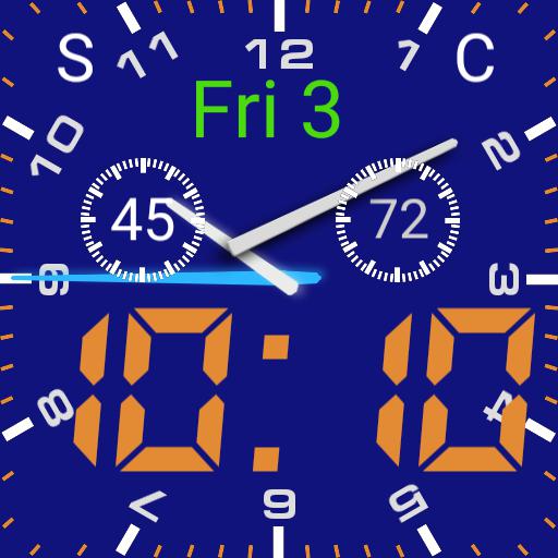 blue Digital analog with numbers dj Copy • WatchMaker: the world's ...