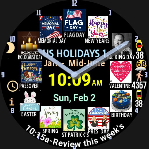 HOLIDAYS Clock 1: JAN-JUN - Select Animated Face - by FURMANIAC ...