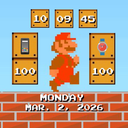 Animated Mario • WatchMaker: the world's largest watch face platform
