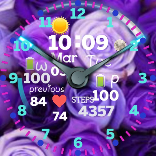 purple roses • WatchMaker: the world's largest watch face platform