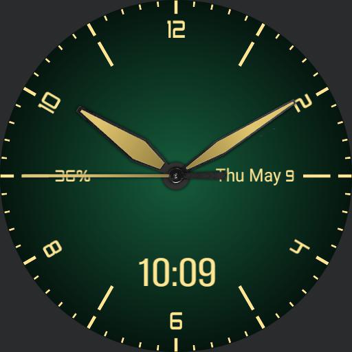 Simple Green Gold Analogue • WatchMaker: the world's largest watch face ...
