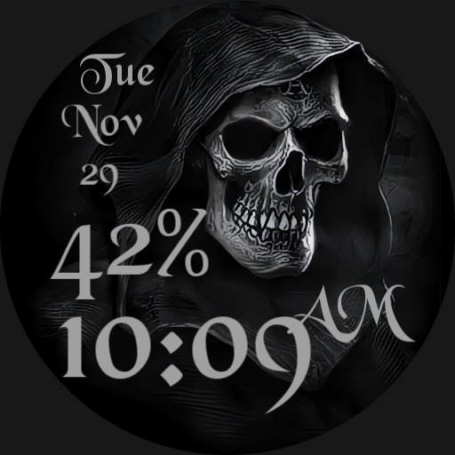 skull, grim reaper • WatchMaker: the world's largest watch face platform