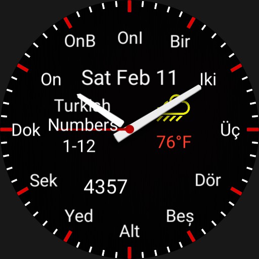 Turkish Numbers • WatchMaker: the world's largest watch face platform