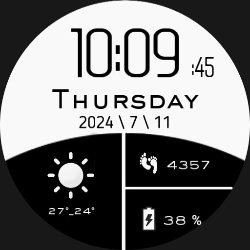 Minimalist black • WatchMaker: the world's largest watch face platform