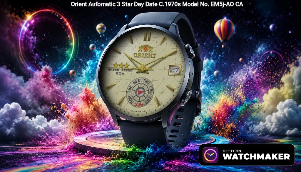 Orient Automatic 3 Star Day Date C.1970s Model No. EM5j-AO CA – TGHall ...